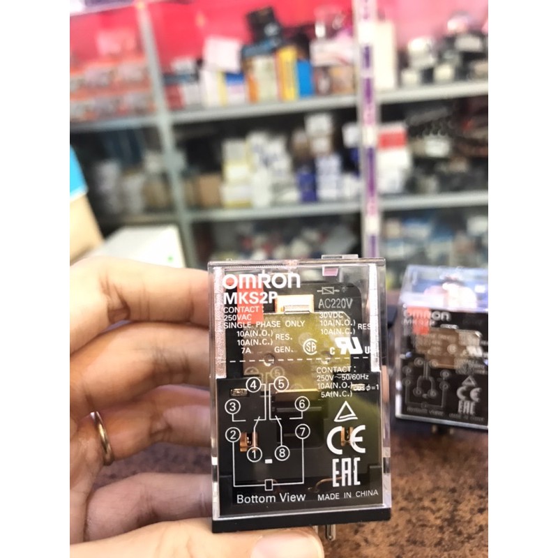 Jual Original Relay OMRON 8 kaki 10 Ampere MKS2P 220V AC Relay 10A | Shopee Indonesia