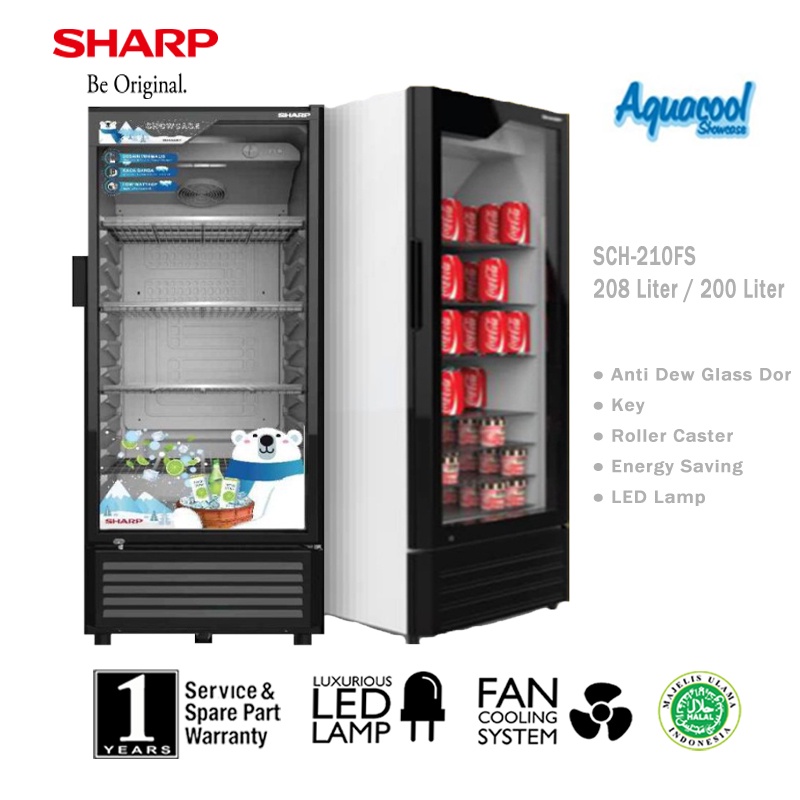 Jual ShowCase Sharp 200 L SCH-210FS | Rak Minuman Sharp 200L | Shopee Indonesia