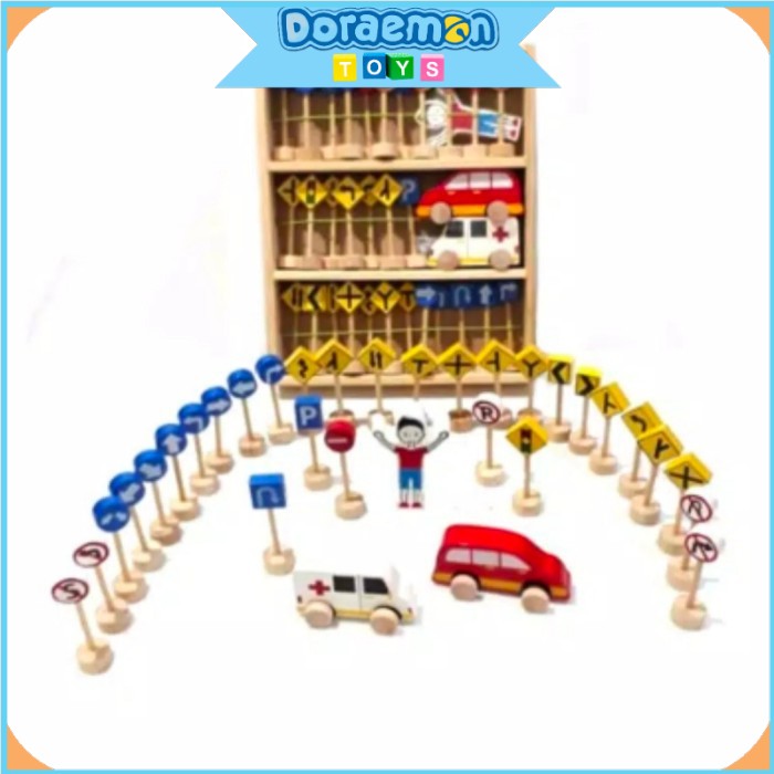 Jual Mainan Edukasi Anak Pengenalan Rambu Lalu Lintas WOODEN TOY ...