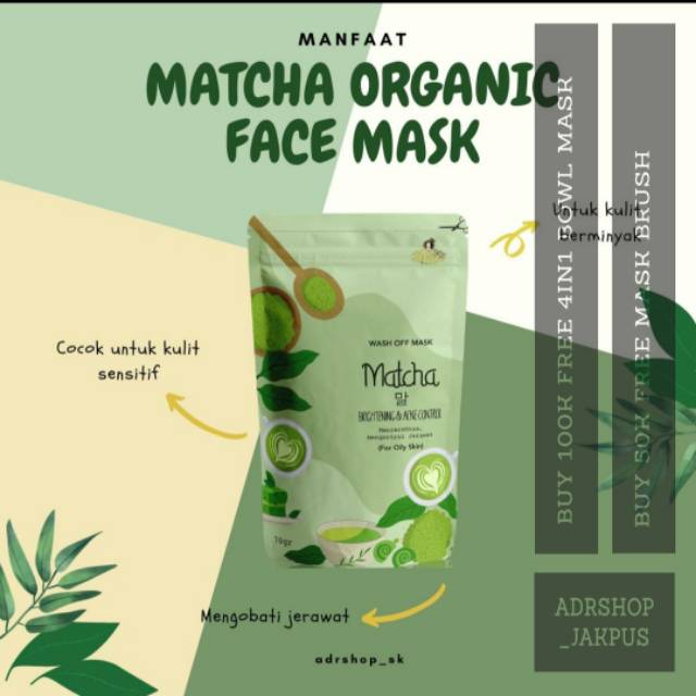 Jual ADR SHOP MATCHA FACE MASK | Shopee Indonesia