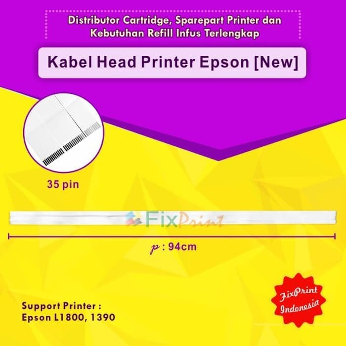 Jual Kabel Print Head Epson 1390 L1800 Flexible Cable Printer R1390 L ...