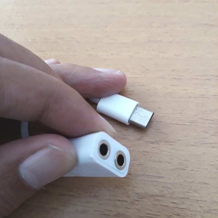 Jual Type-C splitter to headphone jack adapter & mic headset type c USB ...