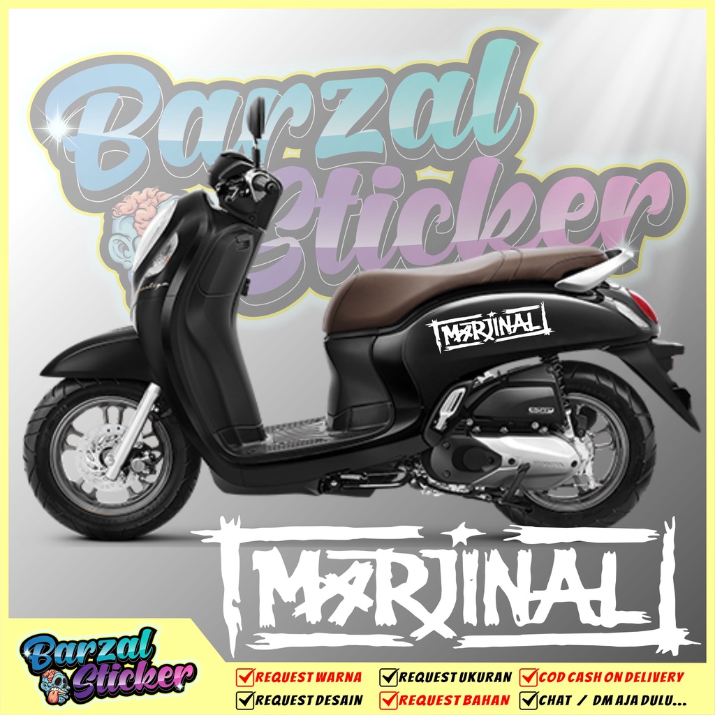 Jual stiker motor cuting STRIPING cutting sticker logo MARJINAL / KEREN ...
