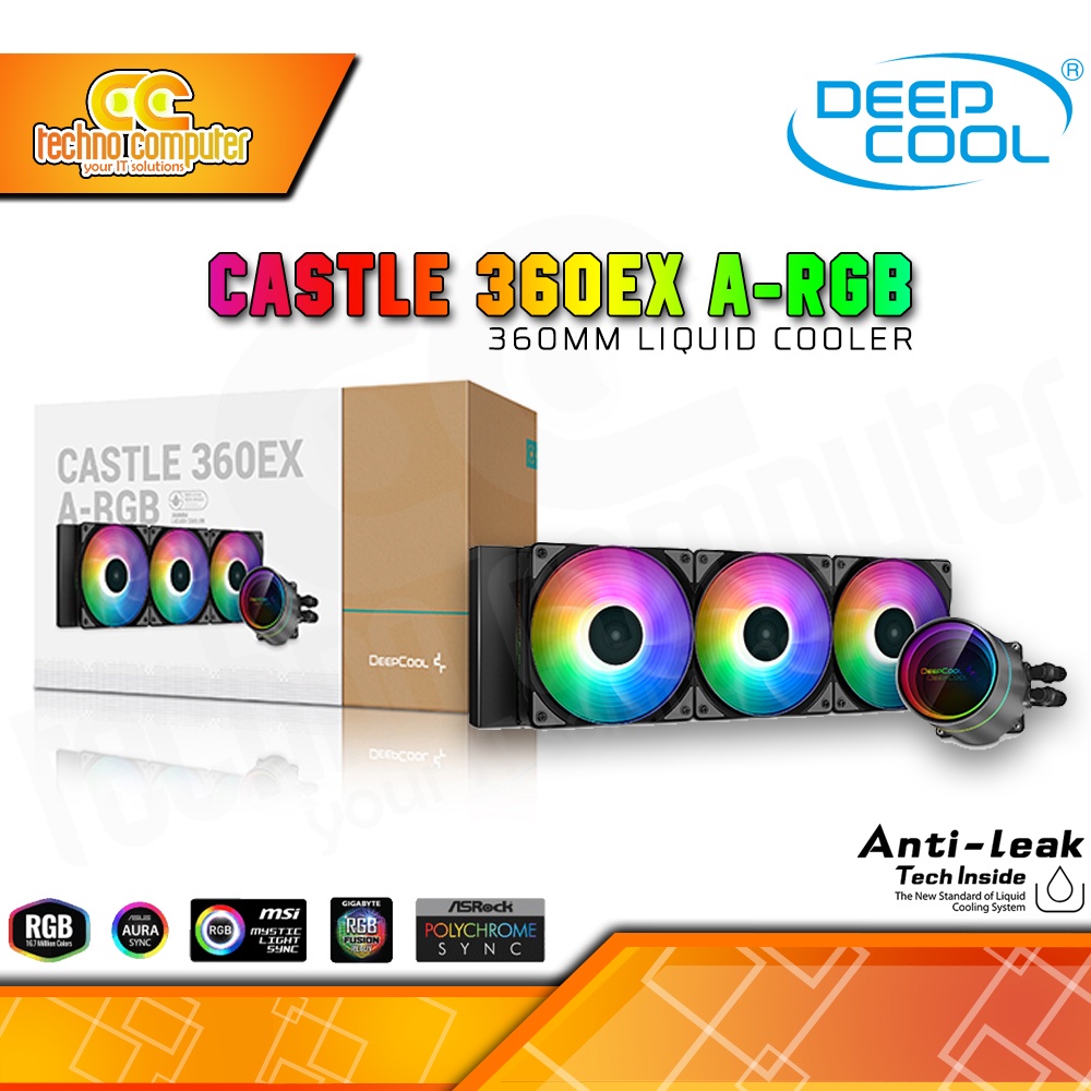 Jual CPU COOLER DEEPCOOL CASTLE 360EX A-RGB Black - 360mm AIO Liquid ...