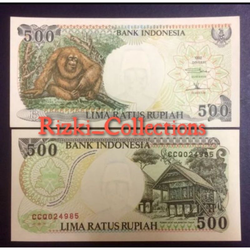 Jual uang kuno 500 rupiah orang hutan. lima ratus rupiah orang hutan ...