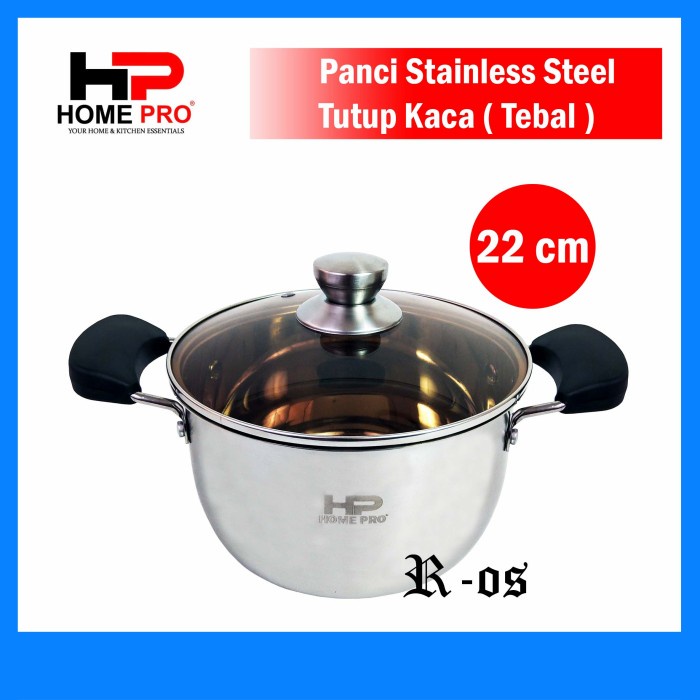 Jual Panci Stainless Sauce Pot 22cm Tutup Kaca ( Homepro ) | Shopee ...