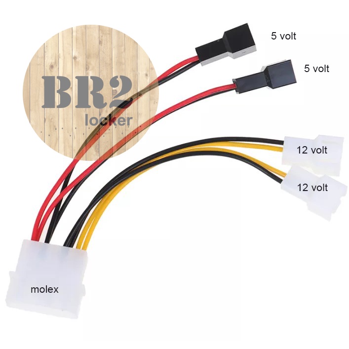 Jual Kabel Splitter Converter Molex to fan dual 12v & dual 5v | Shopee ...