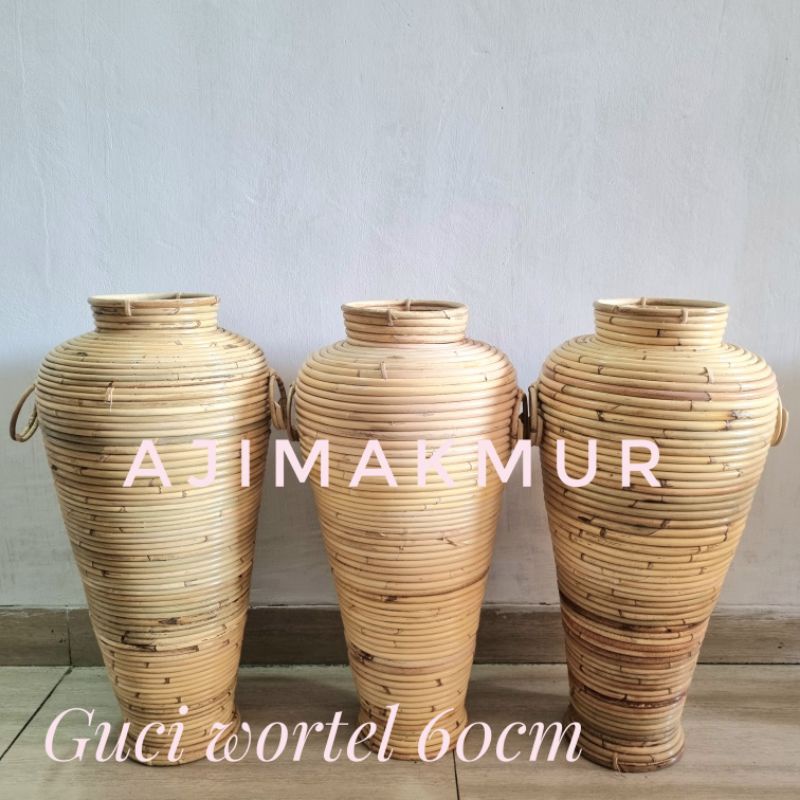 Jual Guci rotan/ Guci rotan jogja/ Vas rotan/ Vas bunga/ Vas bunga ...