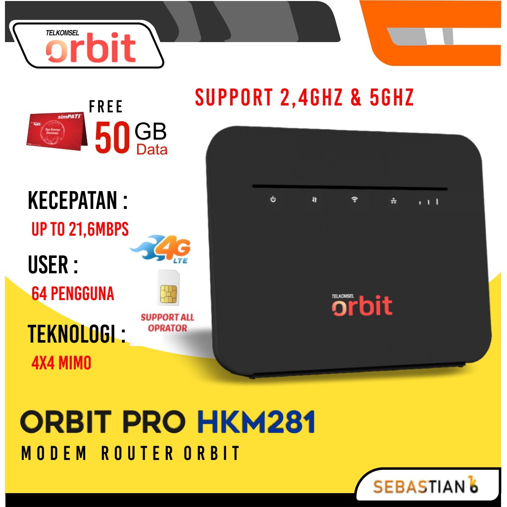 Jual Modem Dual Band Orbit Pro HKM281 Telkomsel Wifi 4G LTE Home Mifi ...