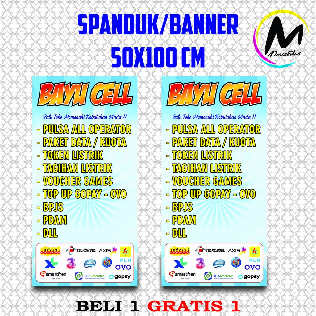 Jual Banner Konter Spanduk Pembayaran - Ukuran 50x100 Cm | Shopee Indonesia