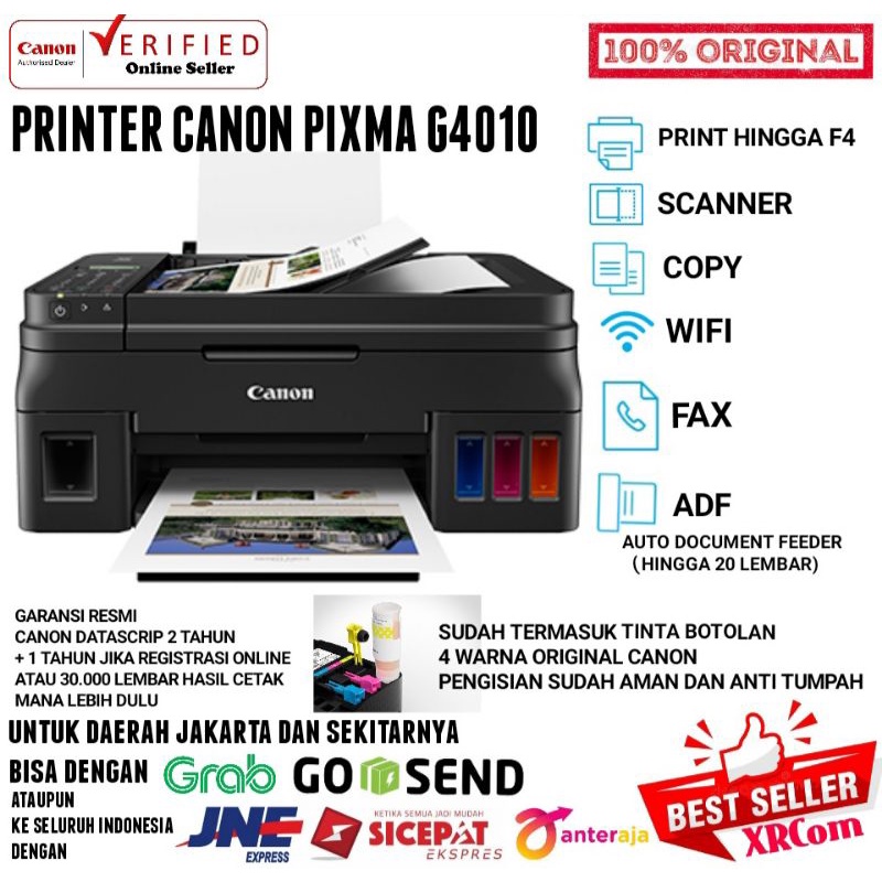 Jual Printer Canon Pixma G4010 Print scan copy wifi fax ADF ORIGINAL ...