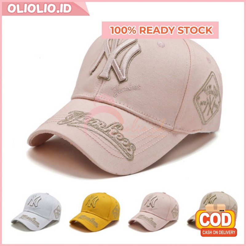 Jual TOPI BASEBALL UNISEX YANKEES BLOK SIDE LOGO BORDIR MLB KOREA CAPS ...