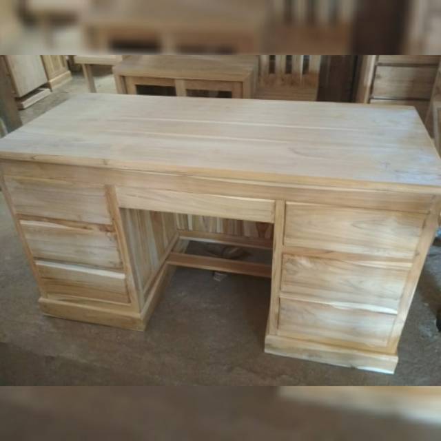 Jual Meja kantor, meja kerja kayu jati mentahan | Shopee Indonesia