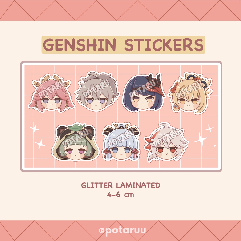 Jual [potaru] Sticker Genshin Impact Glitter Die Cut A | Yae Tomo Sara ...