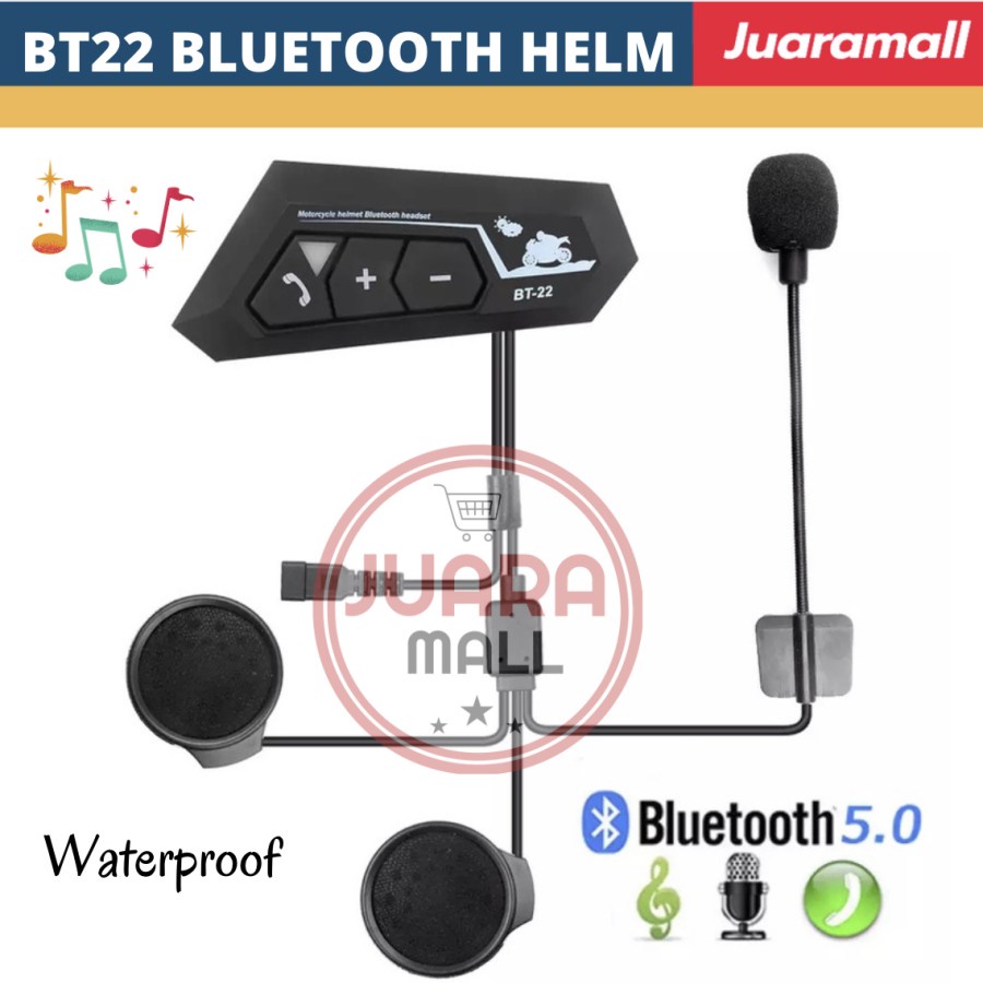 Jual BT22 BLUETOOTH HELM BT22B HEADSET HELM MOTOR WIRELESS INTERPHONE ...