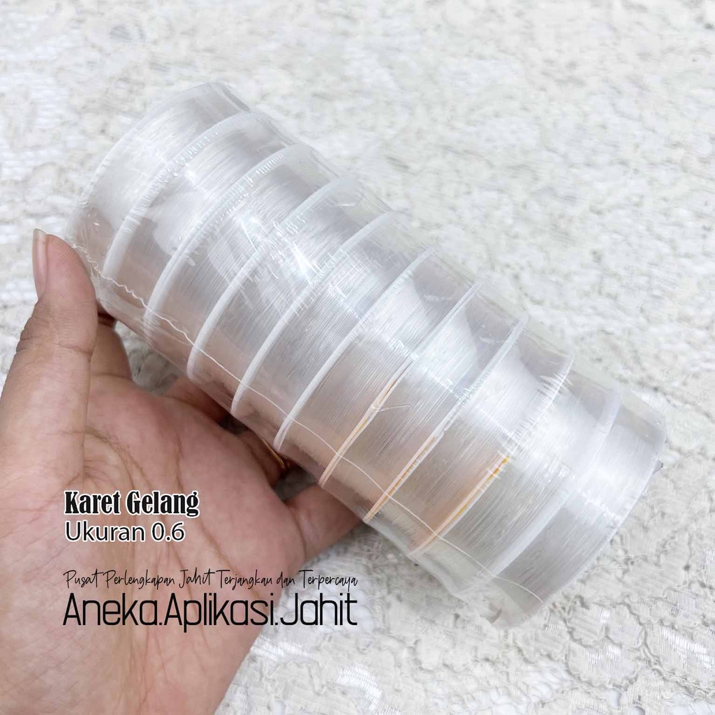 Jual 10 GULUNG TALI BENANG KENUR NILON / SENAR TALI GELANG (KARET ...