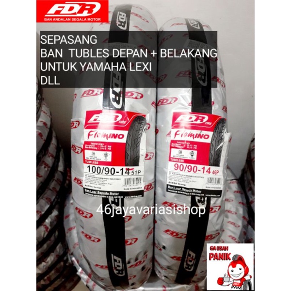 Jual PAKET BAN LUAR TUBLES FDR FLEMINO RING 14 UKURAN 100/90-14 & 90/90 ...