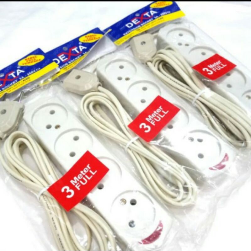 Jual Stop Kontak Gepeng DEXTA 4 Lubang 3 Meter | Shopee Indonesia