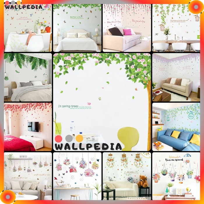 Jual WALLPEDIA Wall Sticker Hanging Garden Stiker Bunga Gantung Wall ...