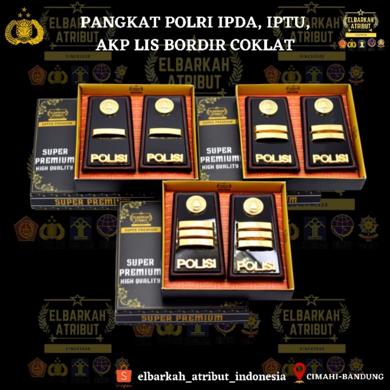 Jual Tanda Pangkat Polri Pdh Ipda, Iptu, Akp Logam Gold Plated Akrilik ...