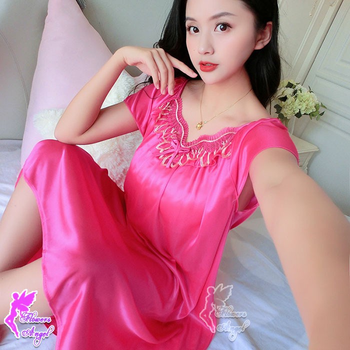 Jual Daster Baju Tidur Wanita Satin Jumbo Big Size Sexy Sleepwear ...