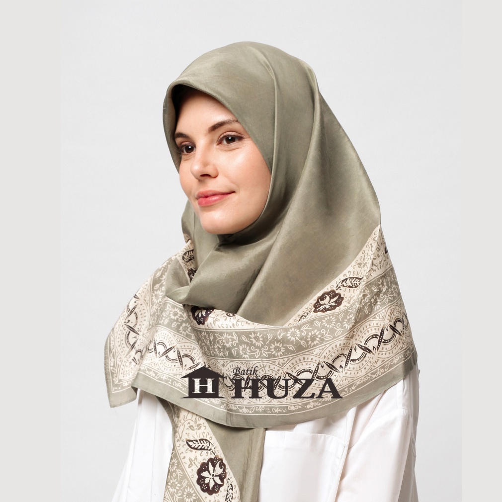 Jual Jilbab segiempat Batik Huza Kerudung Sutra | Shopee Indonesia