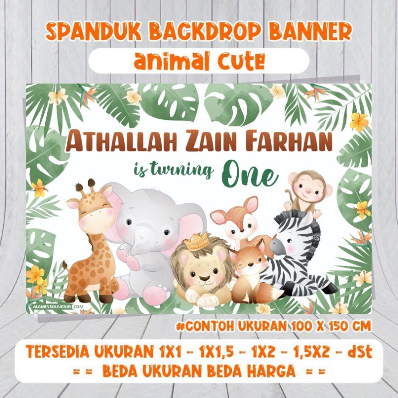 Jual Spanduk Banner Backdrop Ulang Tahun Anak Hewan Animal Jungle Zoo ...