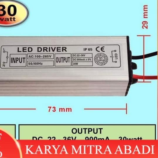 Jual LED Driver AISE 30W/30 Watt 900 mA Casing Aluminium IP65 (real 30W ...