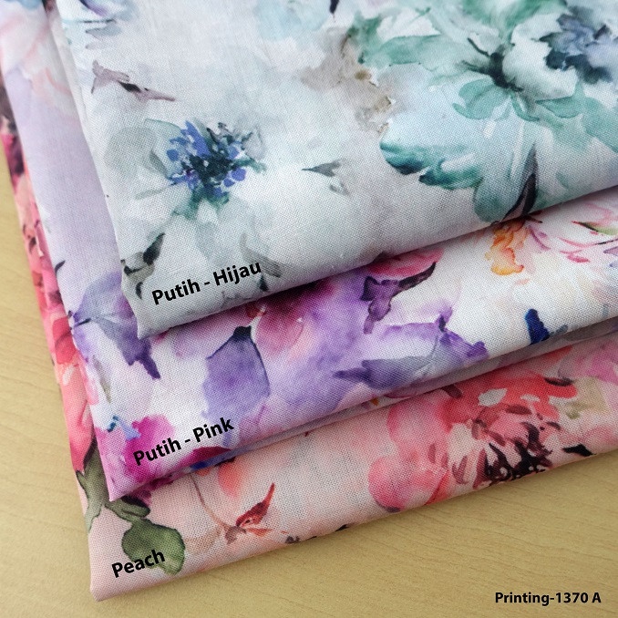 Jual Kain Katun / Kain Katun CVC Motif Bunga Abstract D- 1370 A ...