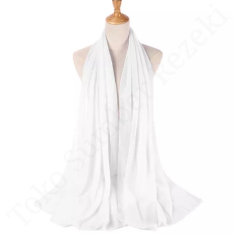 Jual Syal Sifon White Selendang Putih Shawl Scarf Retro Kain Plain Polos | Shopee Indonesia