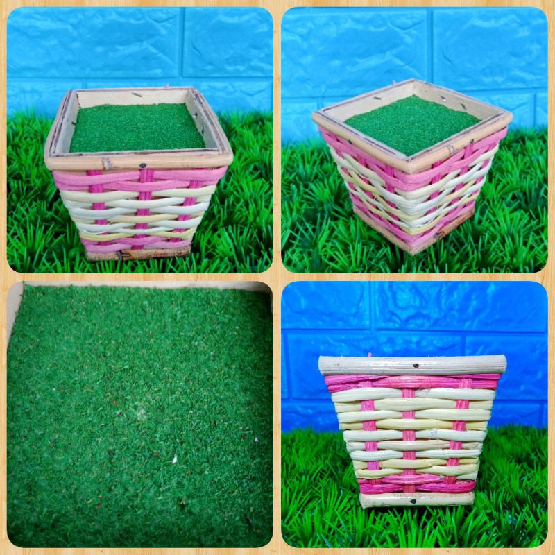 Jual Pot bunga Pot + busa dan rumput tabur vas bunga artificial ...
