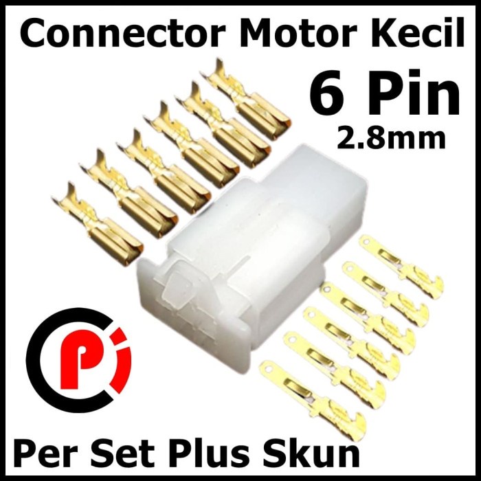 Jual Connector Motor Kecil 2.8mm 6 Pin 6P Plus Skun Set Soket Konektor | Shopee Indonesia