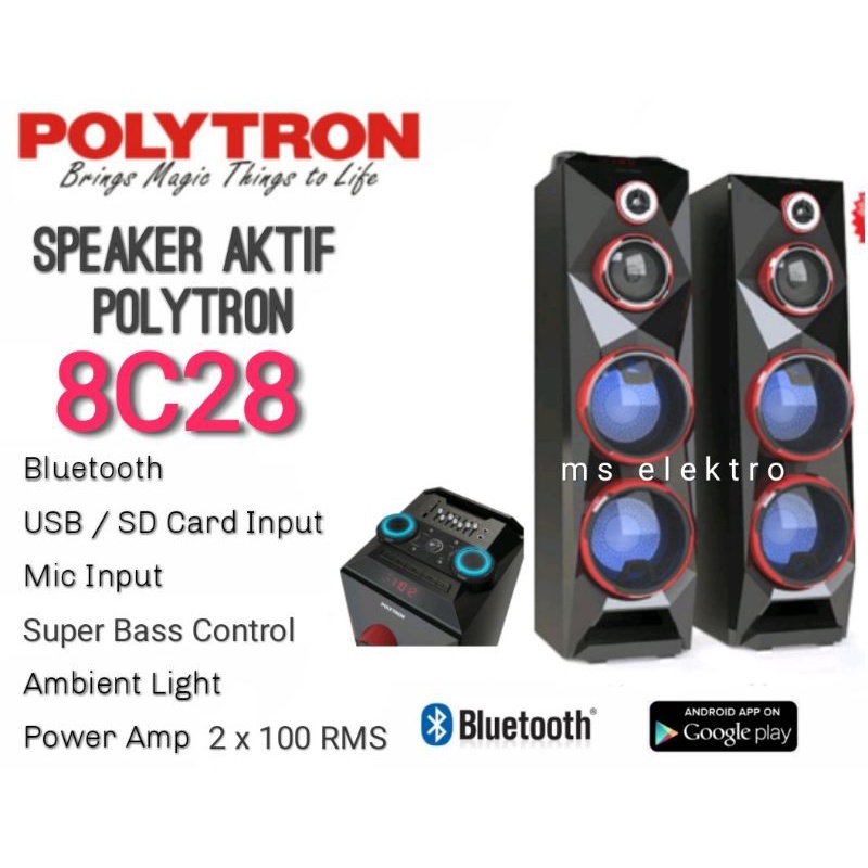 Jual Speaker Aktif Polytron PAS 8C28 Bluetooth Karaoke USB xbr bass ...