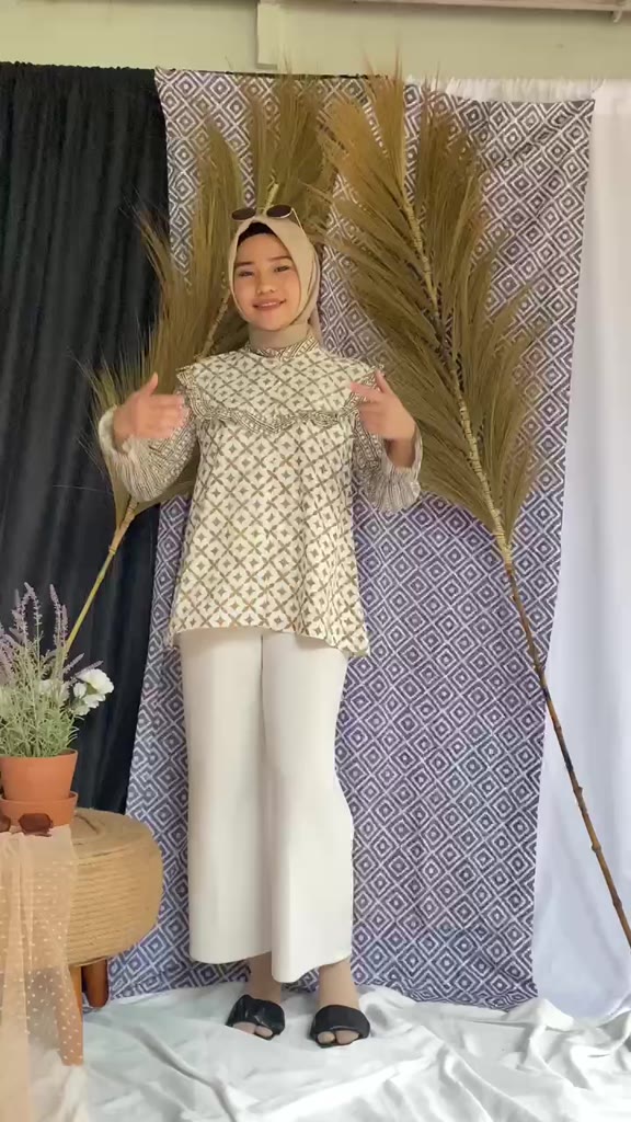 Jual HANSA BLOUSE Atasan Batik Kerja Kantor Wanita Modern Modis Katun ...