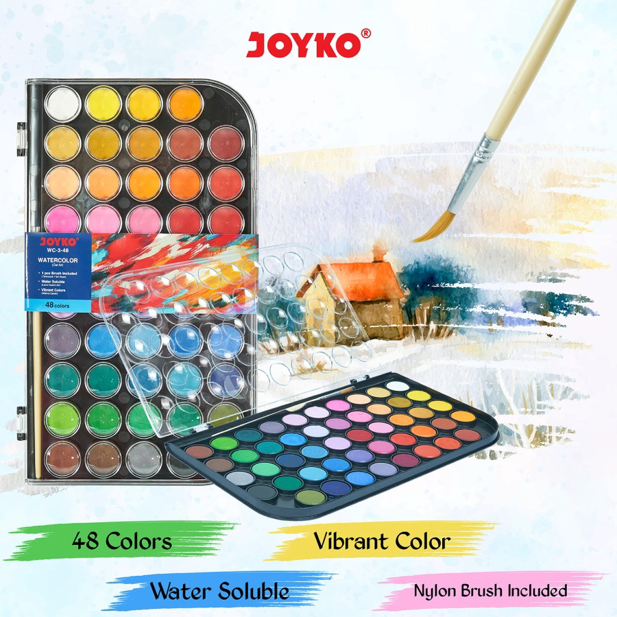 Jual Joyko Watercolor Set 36 / 48 - Cat Air Joyko Set 36 / 48 Warna (WC ...