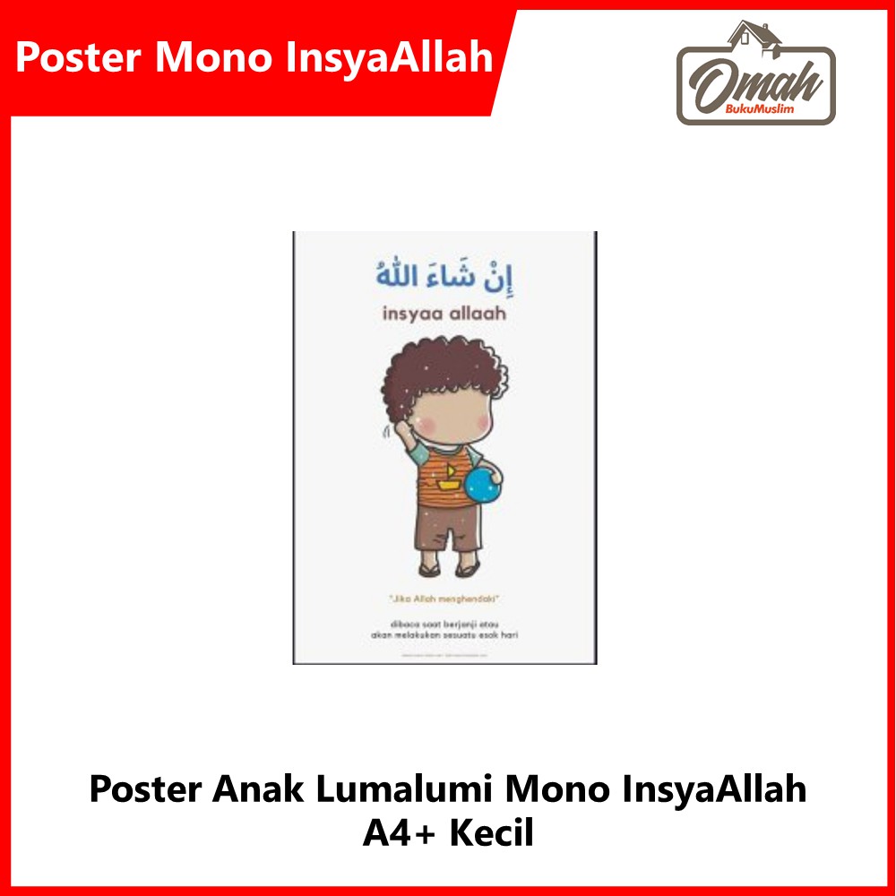 Jual Poster Edukasi Anak Lumalumi Mono " Insya Allah " kecil A4 ...