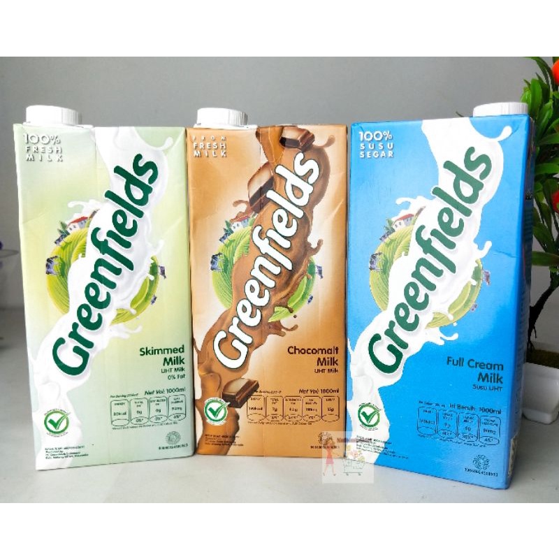 Jual Greenfields Susu UHT 1000 ML (1 Liter) Chocomalt, Full Cream, Skimmed, Lowfat | Shopee ...