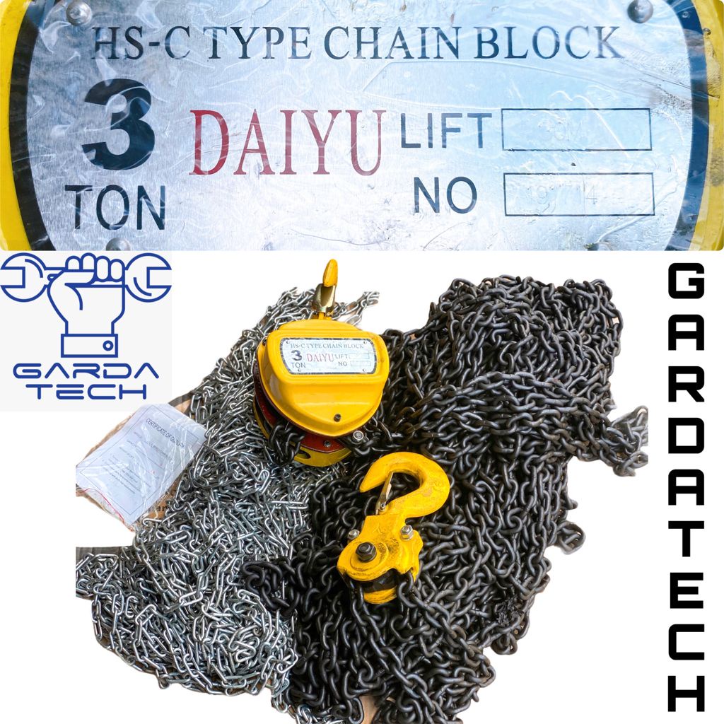 Jual Katrol Chain Block Hoist Derek Daiyu 3 Ton x 30 Meter | Shopee ...