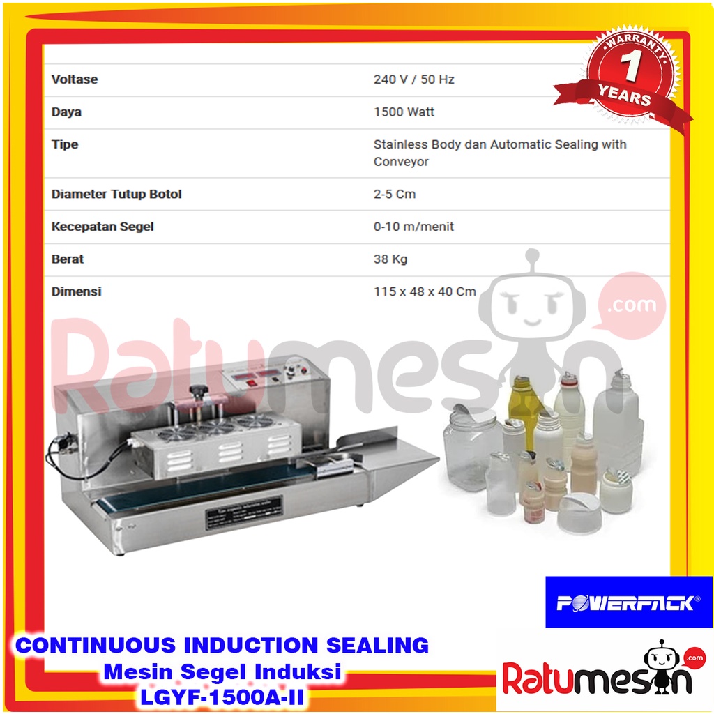 Jual Continuous Induction Sealer / Mesin Segel Induksi Otomatis LGYF ...