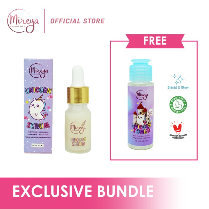 Jual Mireya Exclusive Bundle I Unicorn Serum Free Unicorn Toner ...