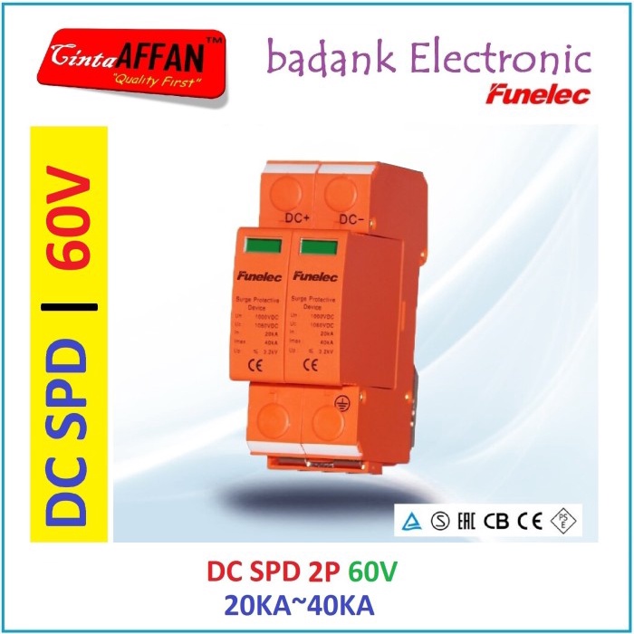 Jual DC SPD 2P 60V 20-40KA Surge Arrester Protect Device Solar Panel ...