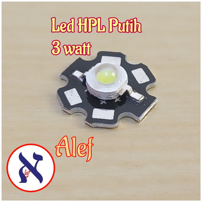 Jual 5Pcs led hpl 3 watt putih include heatsink lampu 3 w 3w white ...