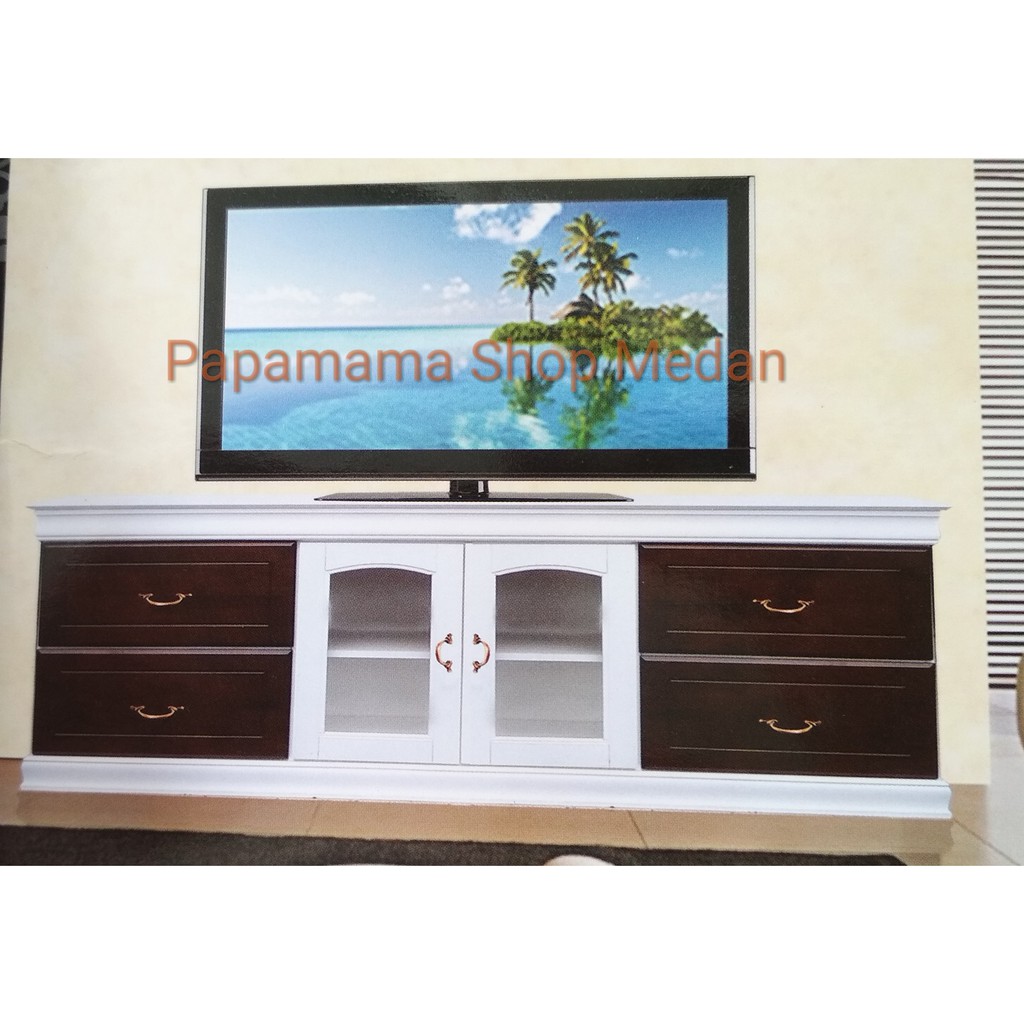 Jual Meja Tv Besar Kayu Tebal De Mose tipe Rack TV-Medan | Shopee Indonesia