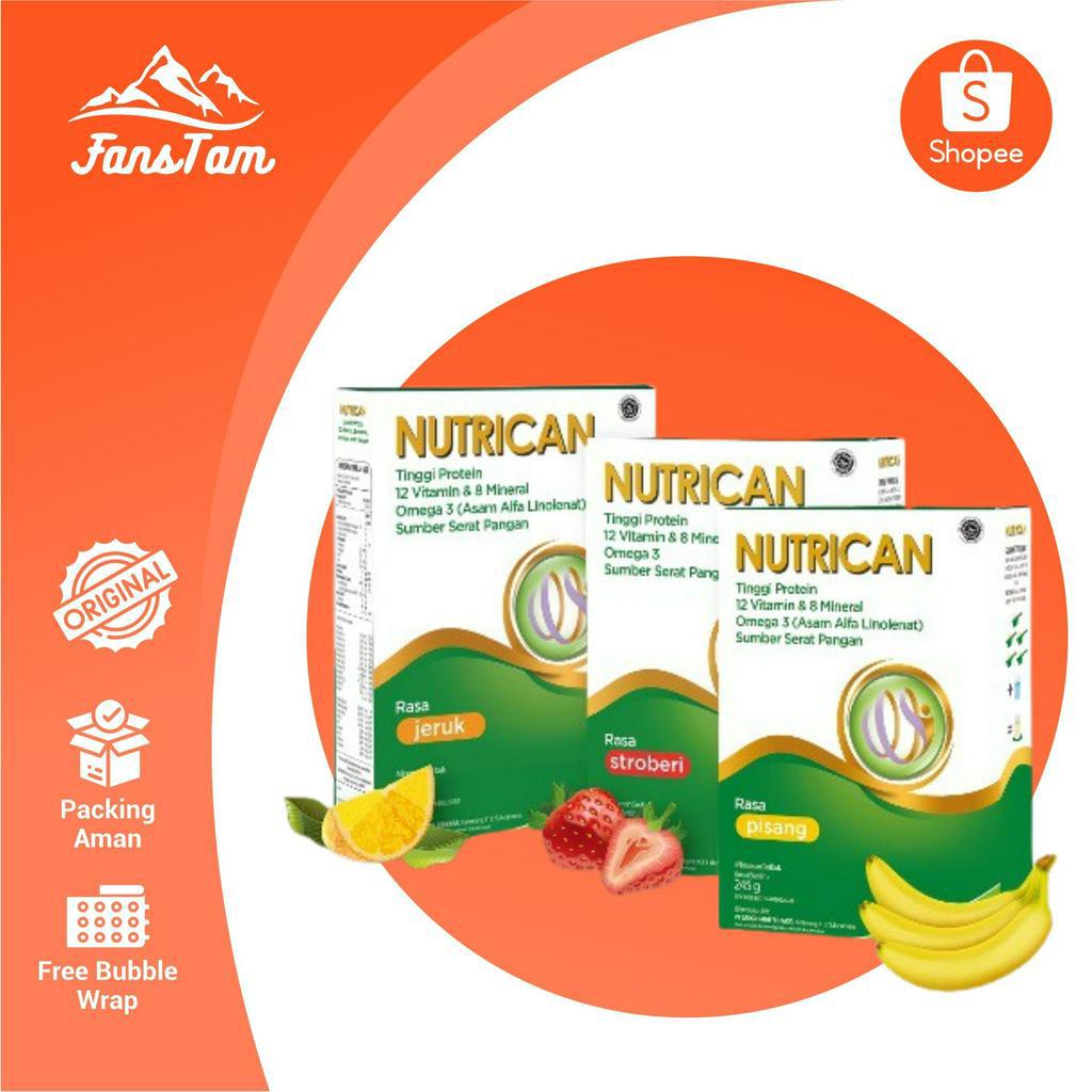 Jual NUTRICAN SUSU KANKER RASA PISANG/JERUK/STRAWBERY 245 GRAM TINGGI KALORI | Shopee Indonesia