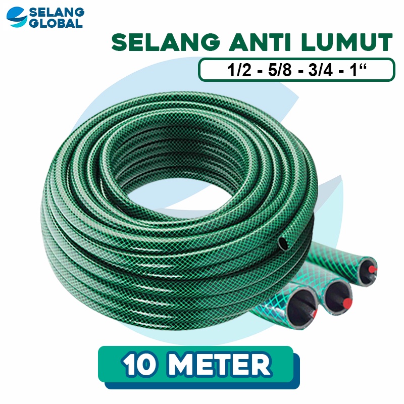 Jual GLOBAL Selang Air 1/2 5/8 3/4 1 Inch 10 meter Selang Benang Anti Lumut Hijau Tebal Selang ...