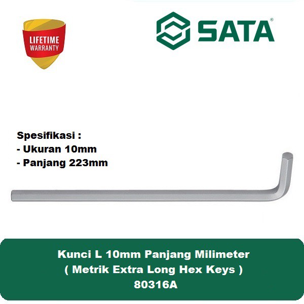 Jual SATA Tools Kunci L 10mm Panjang Metrik | Shopee Indonesia