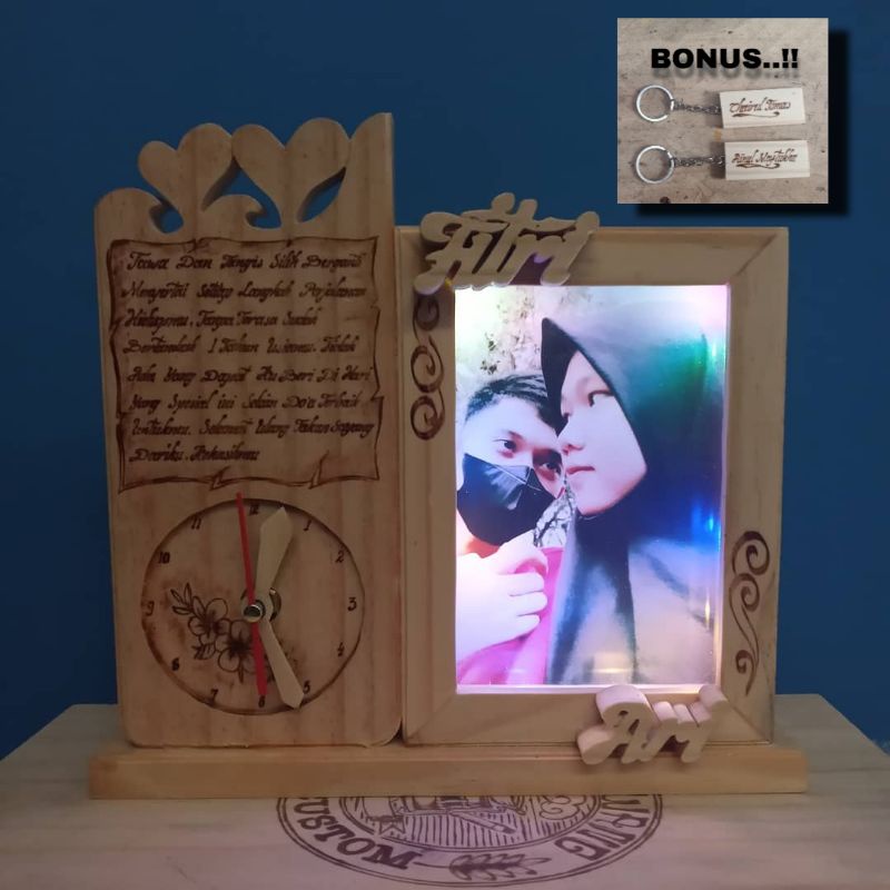 Jual HANDMADE/JAM KAYU /JAM KAYU CUSTOM/BINGKAI FOTO | Shopee Indonesia