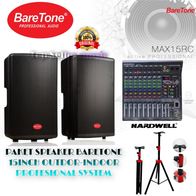 Jual PAKET SOUND SYSTEM SPEAKER BARETONE 15 INCH AKTIF 15RC MIXER 8CH ...