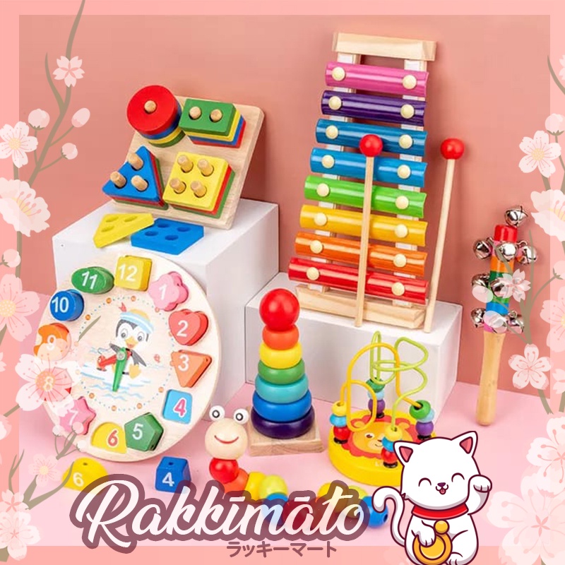 Jual Mainan Edukasi Anak Basic Shape Kayu Balok Geometri Puzzle 3D ...