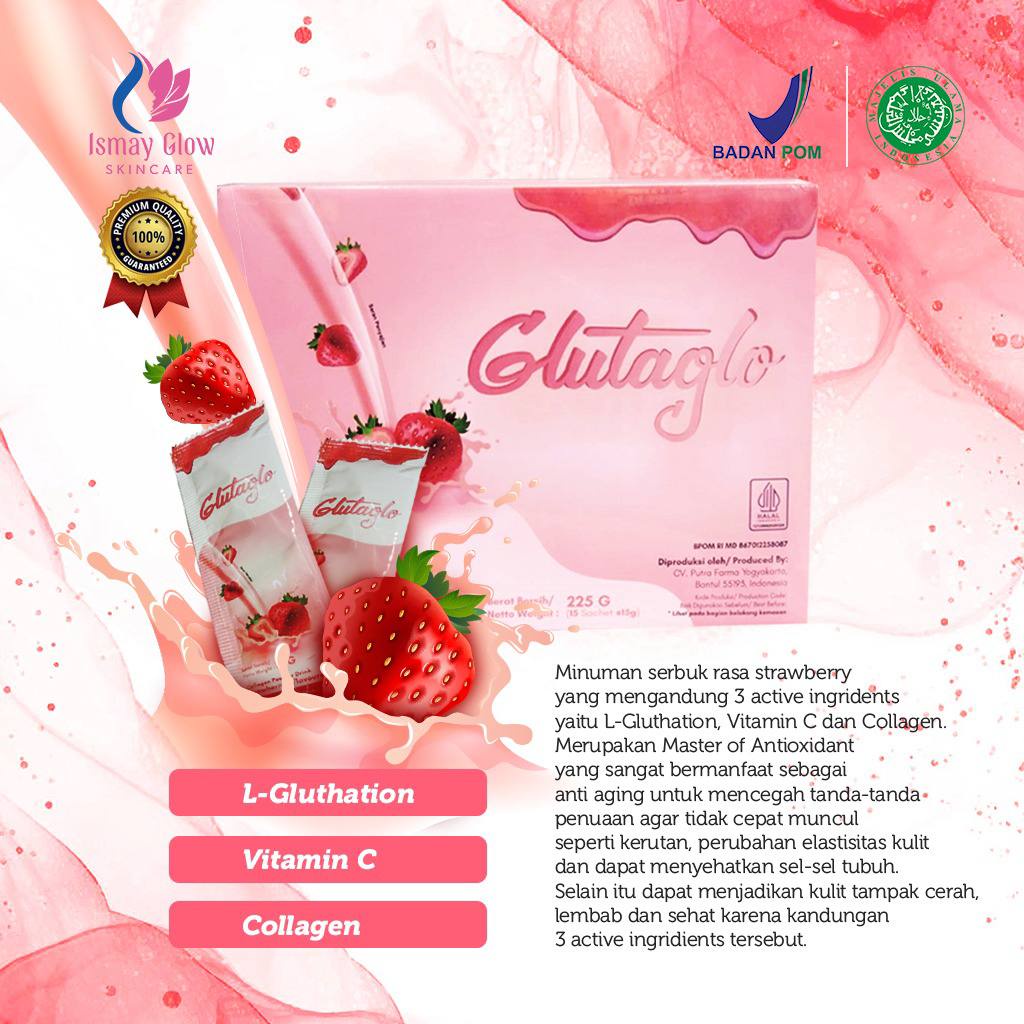 Jual Glutaglo Collagen Drink, Minuman Kolagen Pemutih Badan BPOM Halal ...